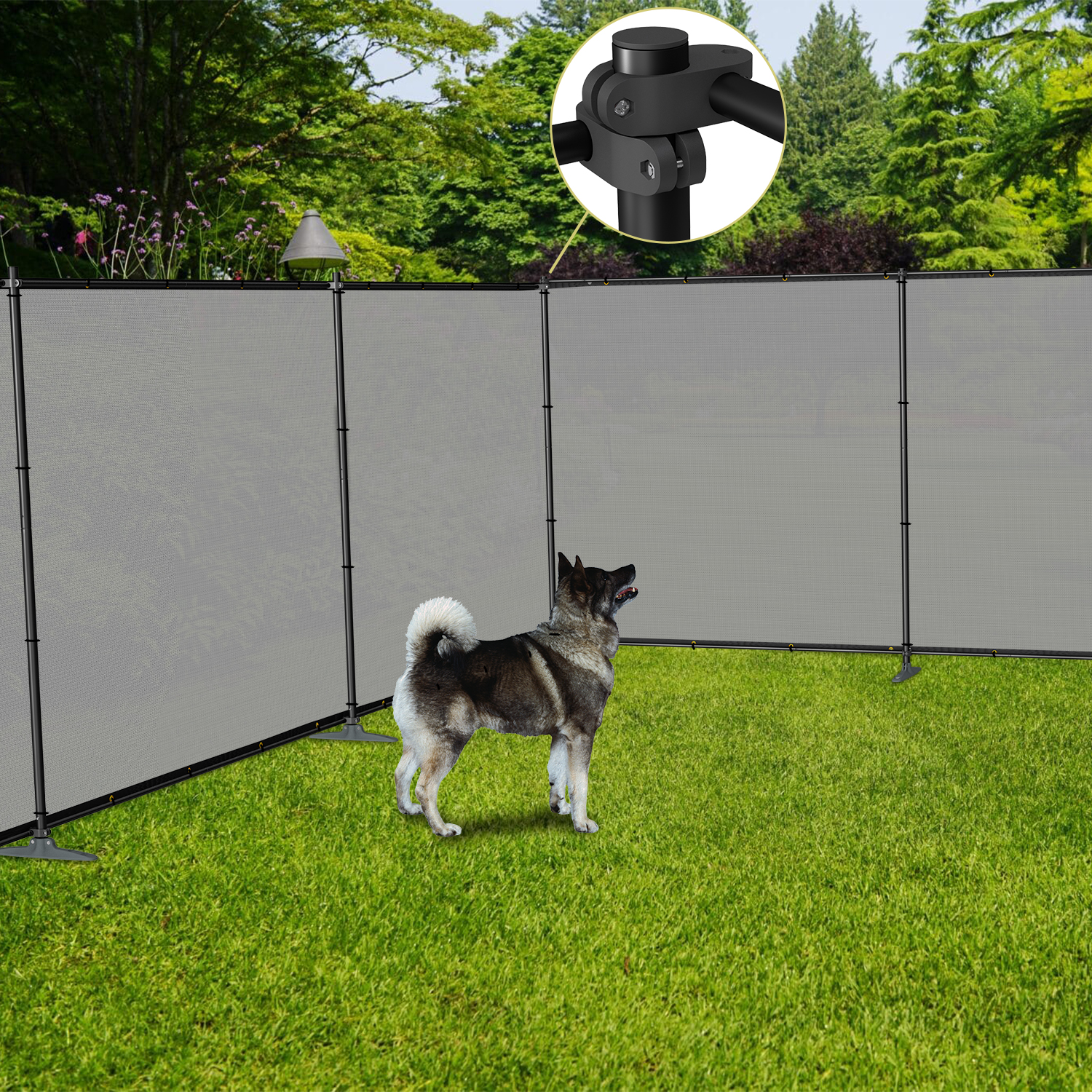 Outdoor Privacy Fence Screen Dog Fence Garden Patio Yard Decor W/ Poles ...