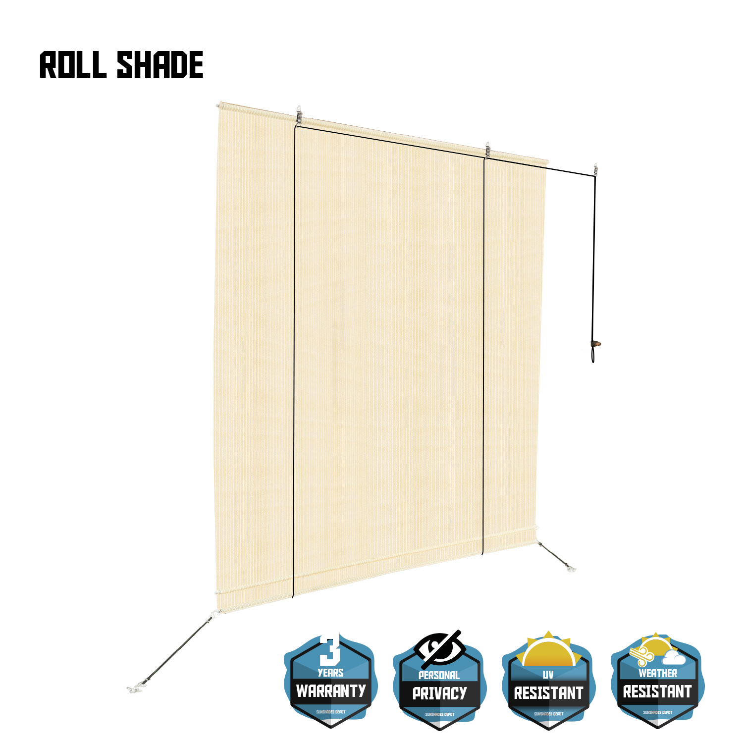 Roller Shade Roll Up Shade Office Blind for Outdoor Patio Balcony Porch ...