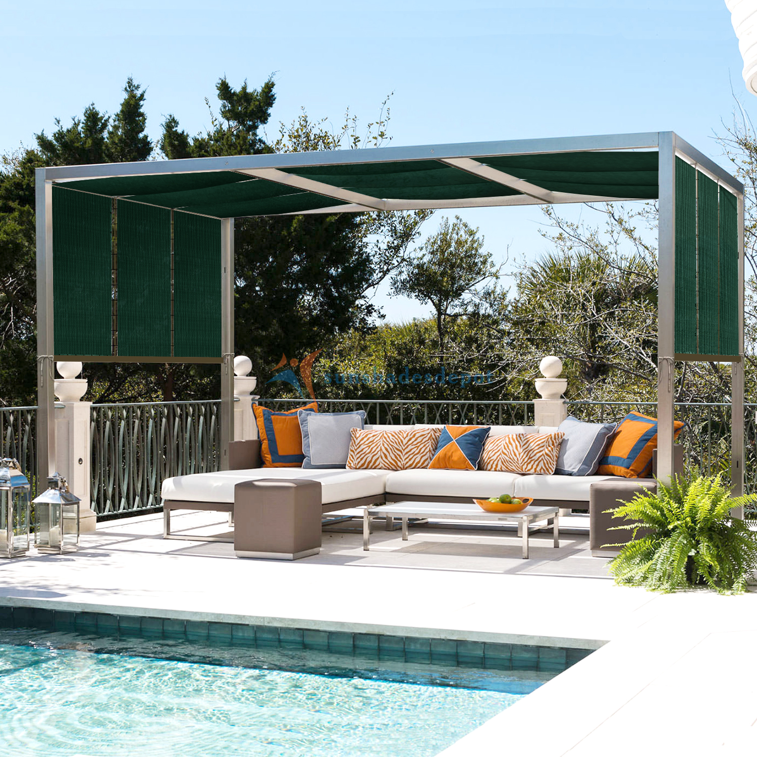 13-24ft Sun Shade Sail Straight Edge Canopy Awning Cover Patio Garden ...