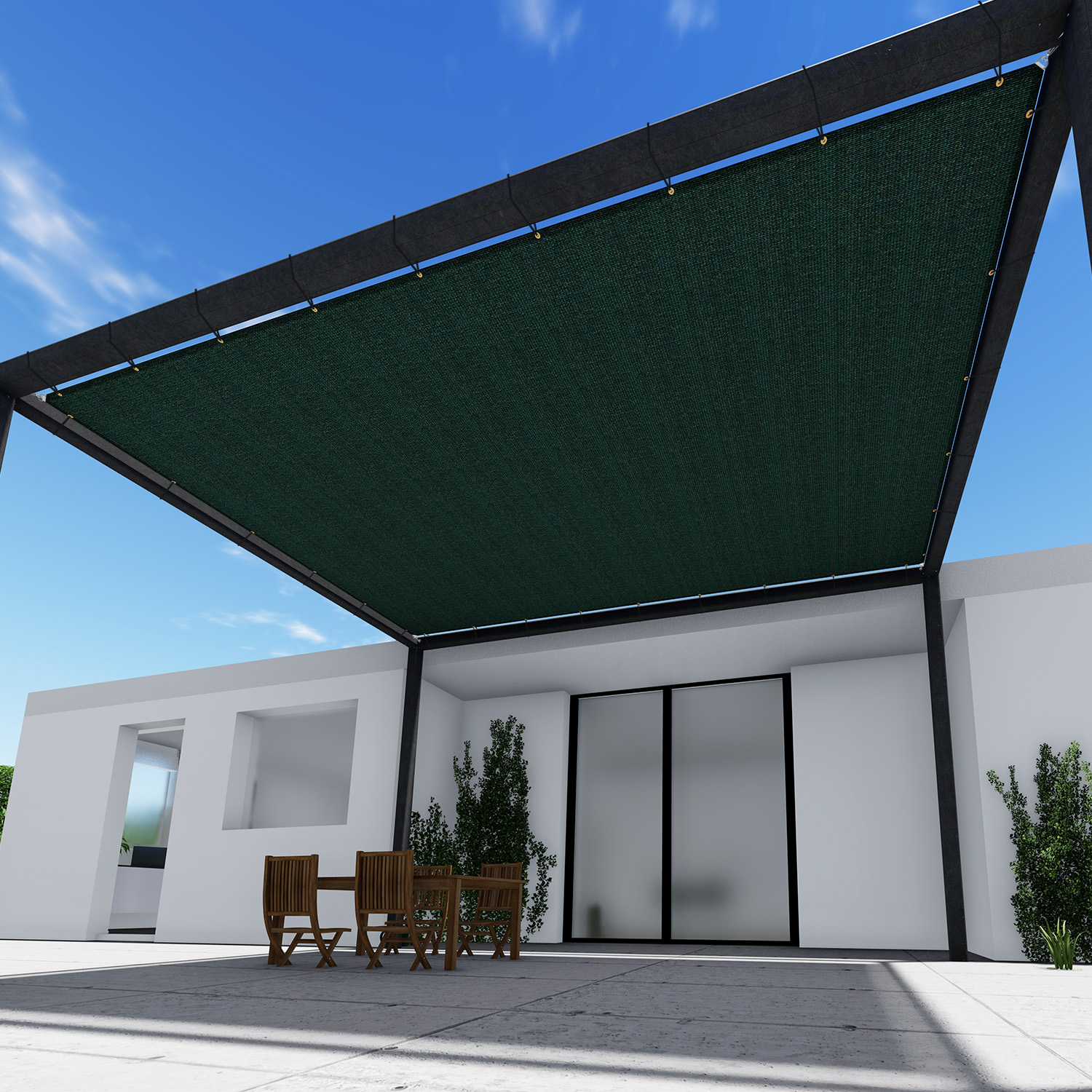 13-24ft Sun Shade Sail Straight Edge Canopy Awning Cover Patio Garden ...