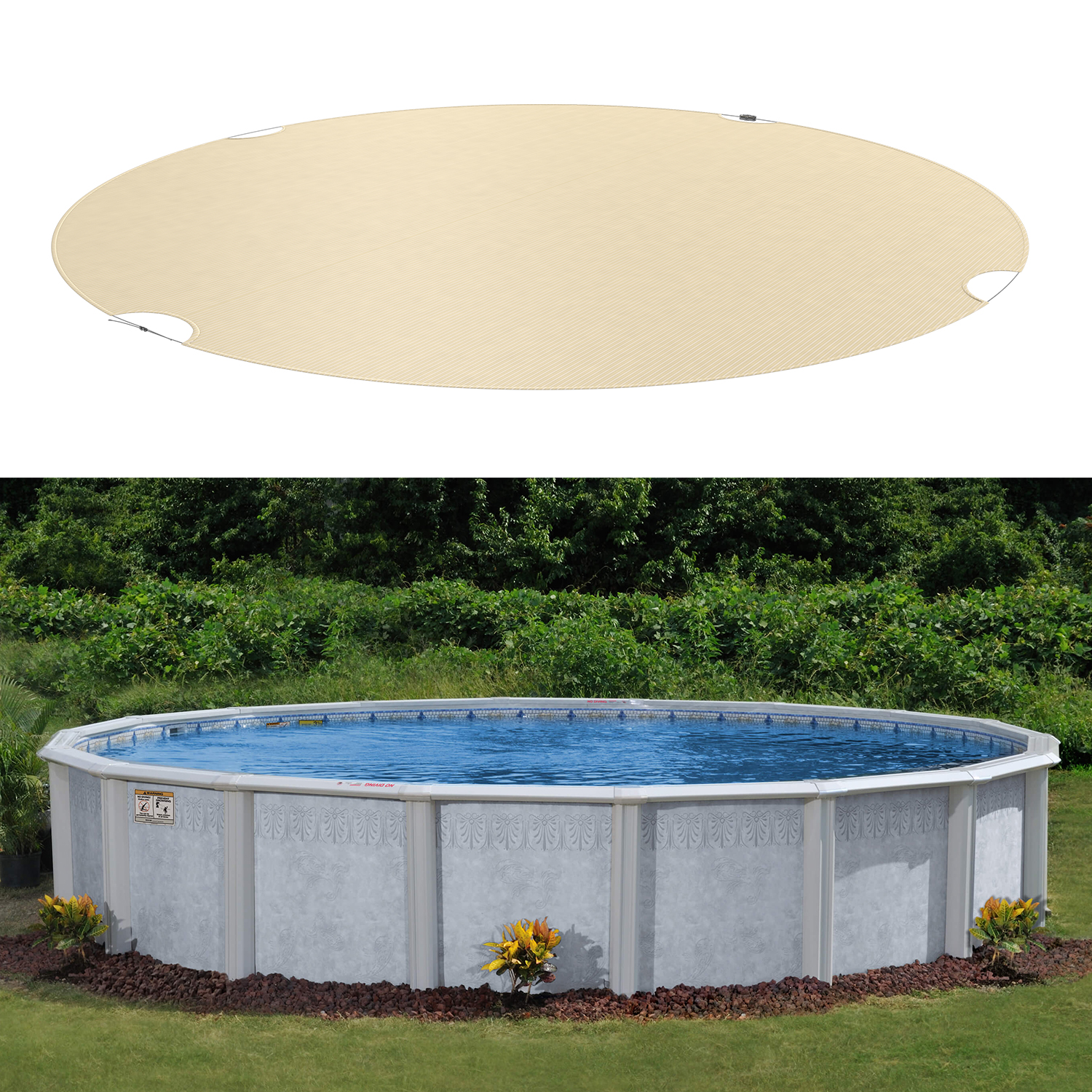 Above Ground Pool Covers Round Winter Mesh Covers for Home Garden ...