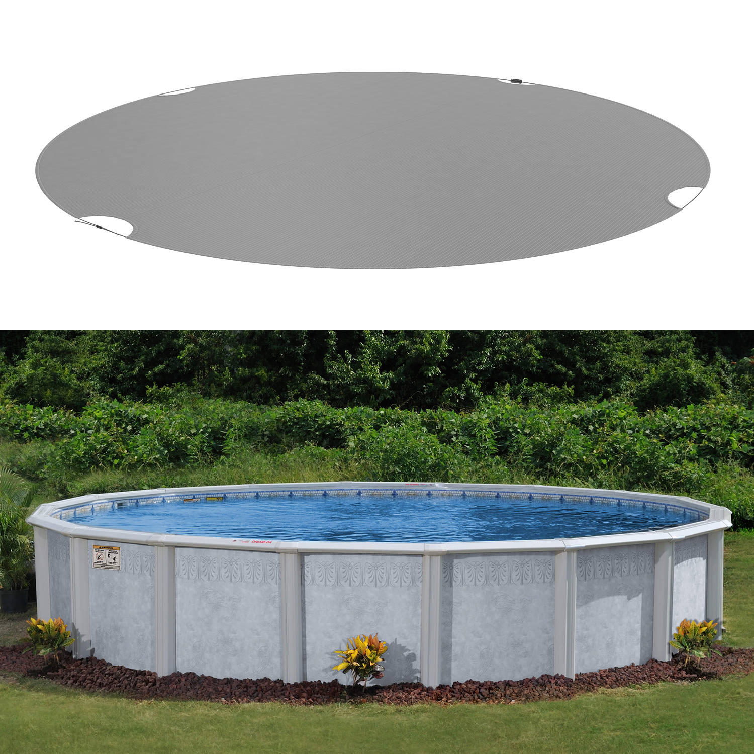 Above Ground Pool Covers Round Winter Mesh Covers for Home Garden ...