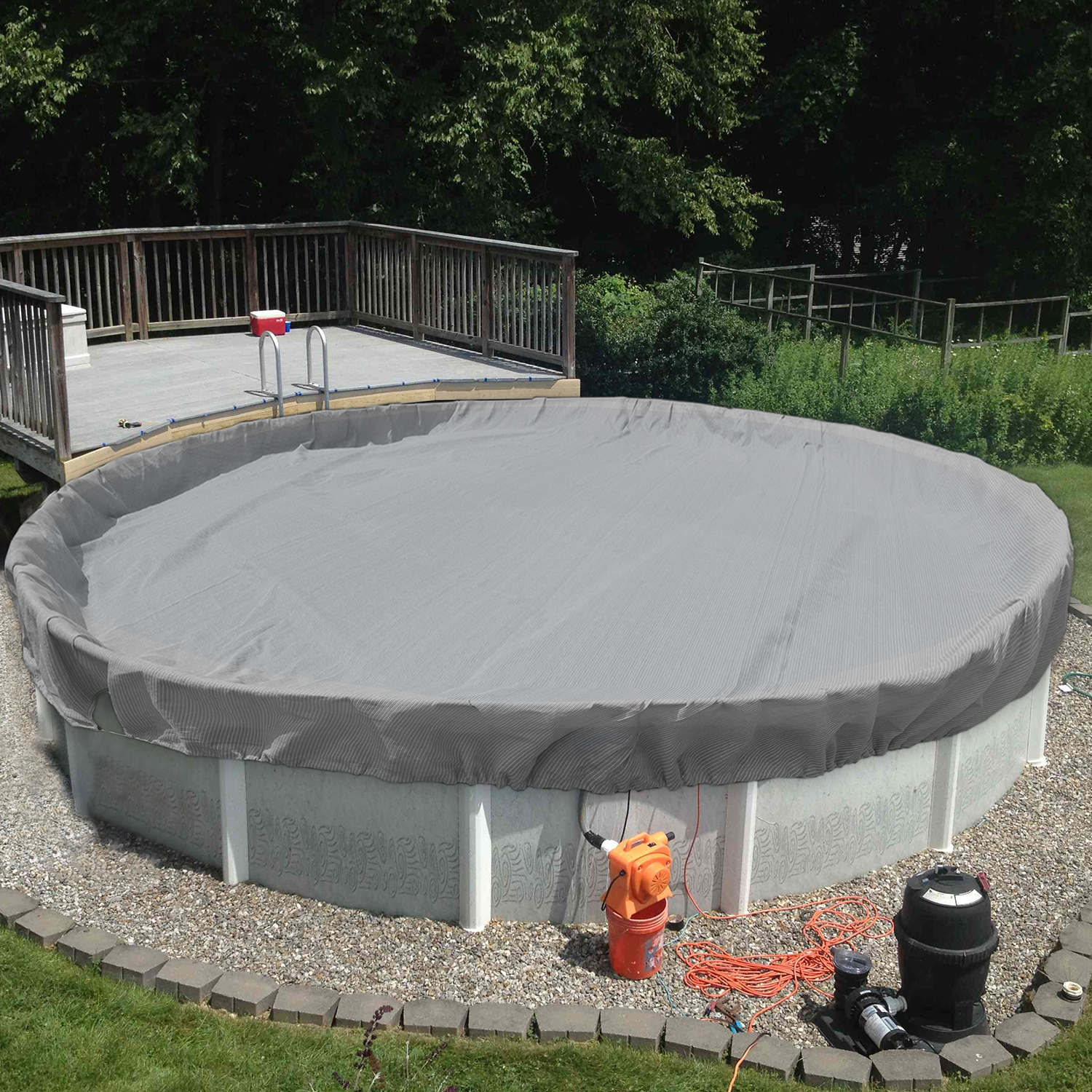 Above Ground Pool Covers Round Winter Mesh Covers for Home Garden ...